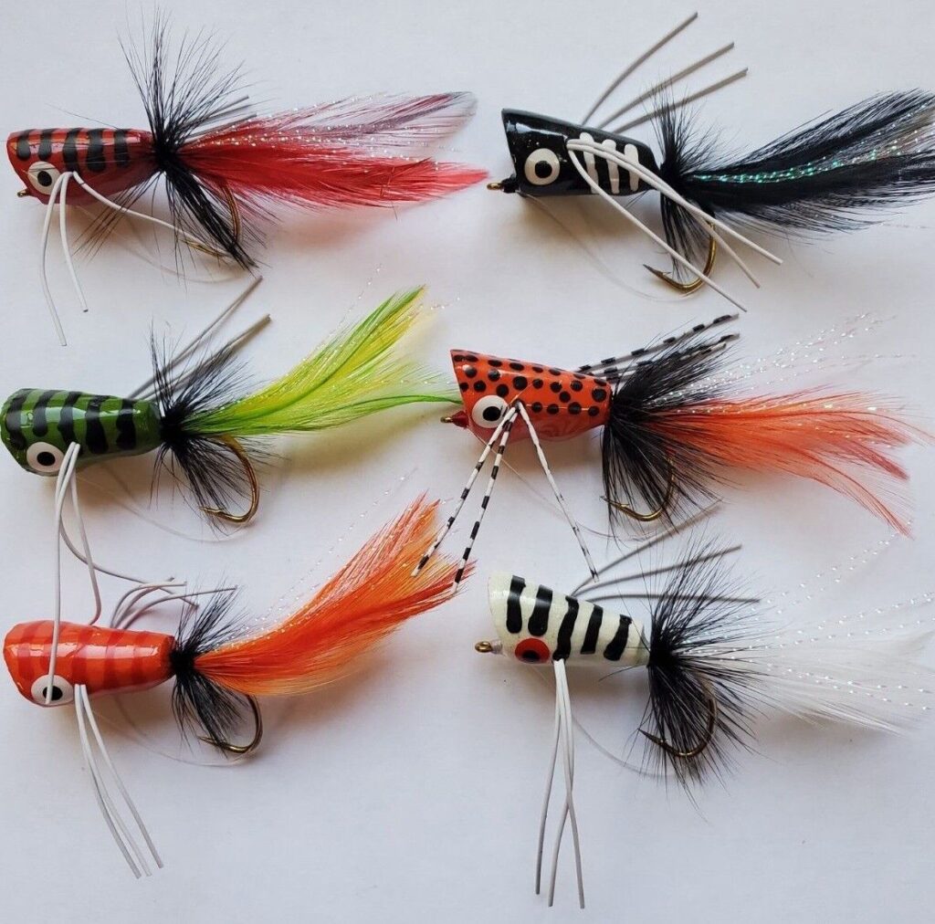6 Bass Topwater Popper Flies 6 Assorted Bass Popper Flies Per Order ...